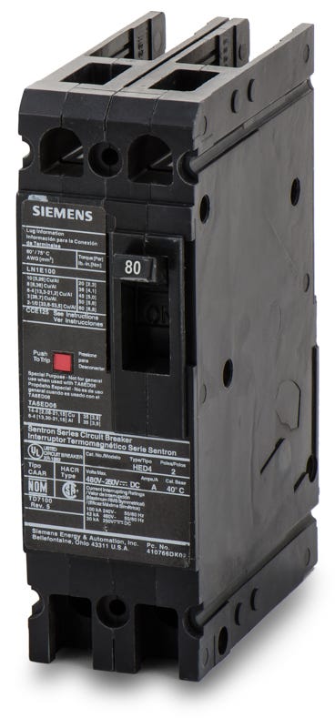 Siemens HED42B080L 2 Pole Circuit Breaker – SuperBreakers