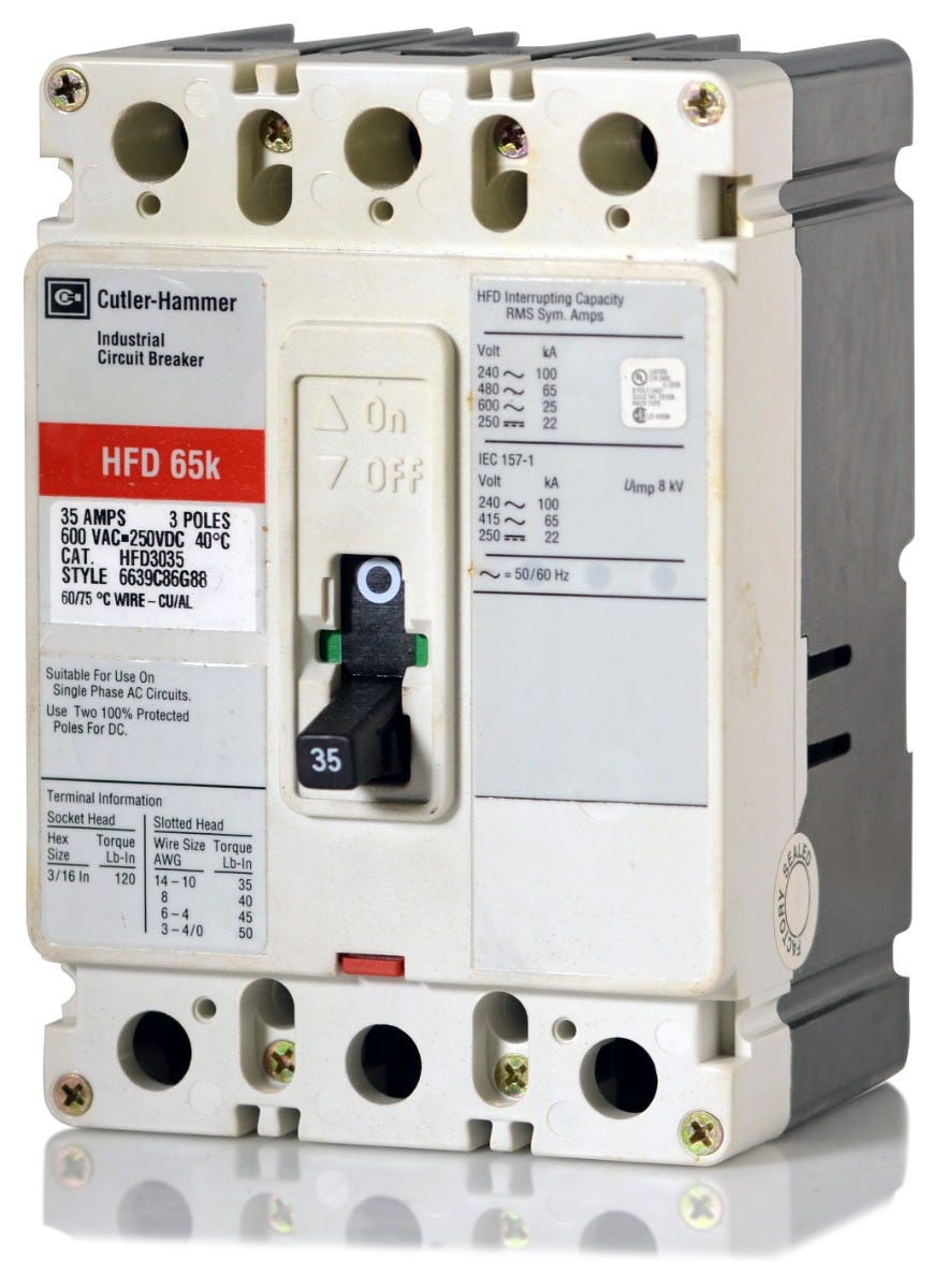 Eaton HFD3035 3 Pole Circuit Breaker – SuperBreakers