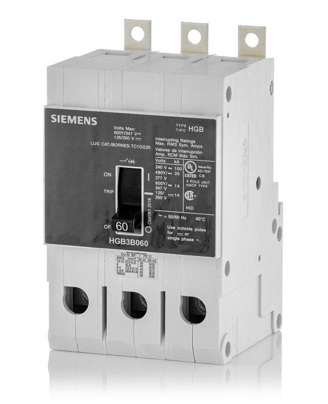 Siemens HGB3B060B 3 Pole Circuit Breaker – SuperBreakers