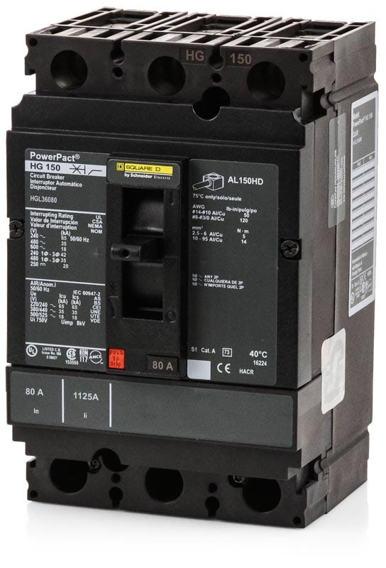 Square D HGL36080 3 Pole Circuit Breaker – SuperBreakers