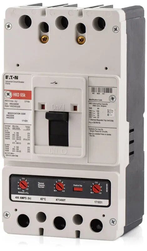 Eaton HKD3400W 3 Pole Circuit Breaker – SuperBreakers