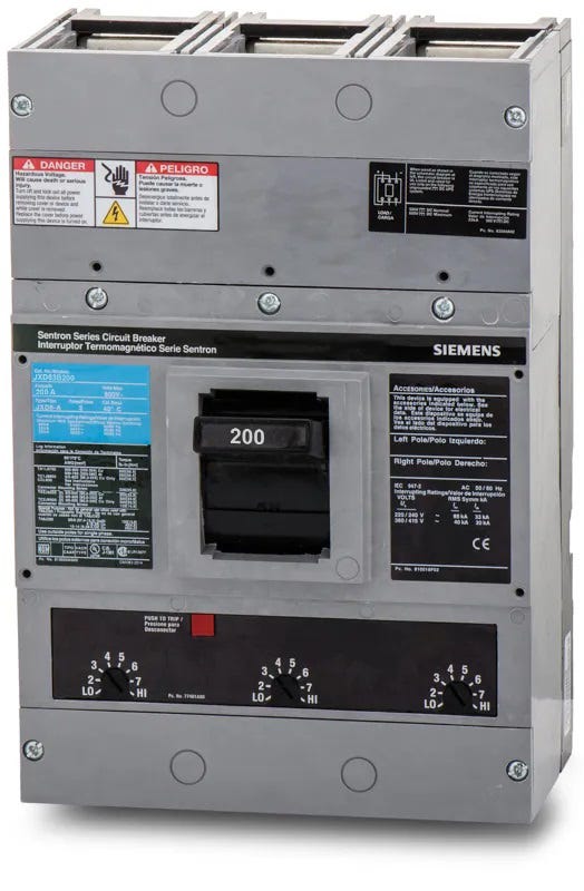 Siemens JXD63B200 3 Pole Circuit Breaker – SuperBreakers