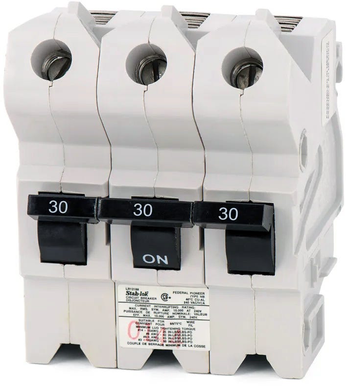 Federal Pacific NB232030 - 30A 3 Pole Miniature Circuit Breaker ...