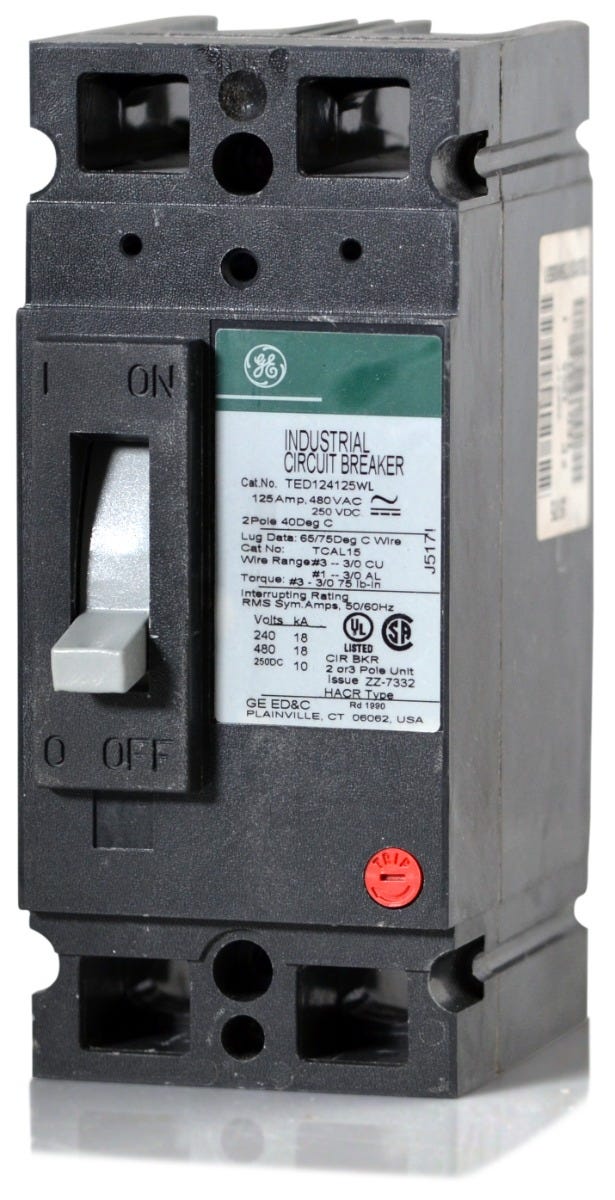 General Electric TED124125WL 2 Pole Circuit Breaker – SuperBreakers