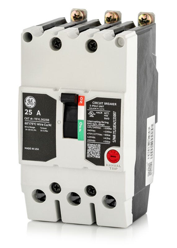 General Electric TEYL3025B 3 Pole Circuit Breaker – SuperBreakers