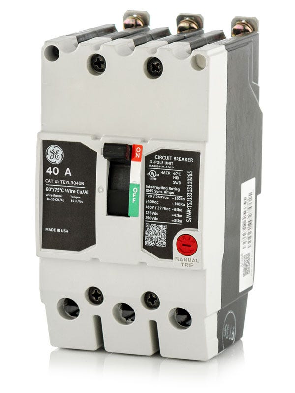 General Electric TEYL3040B 3 Pole Circuit Breaker – SuperBreakers